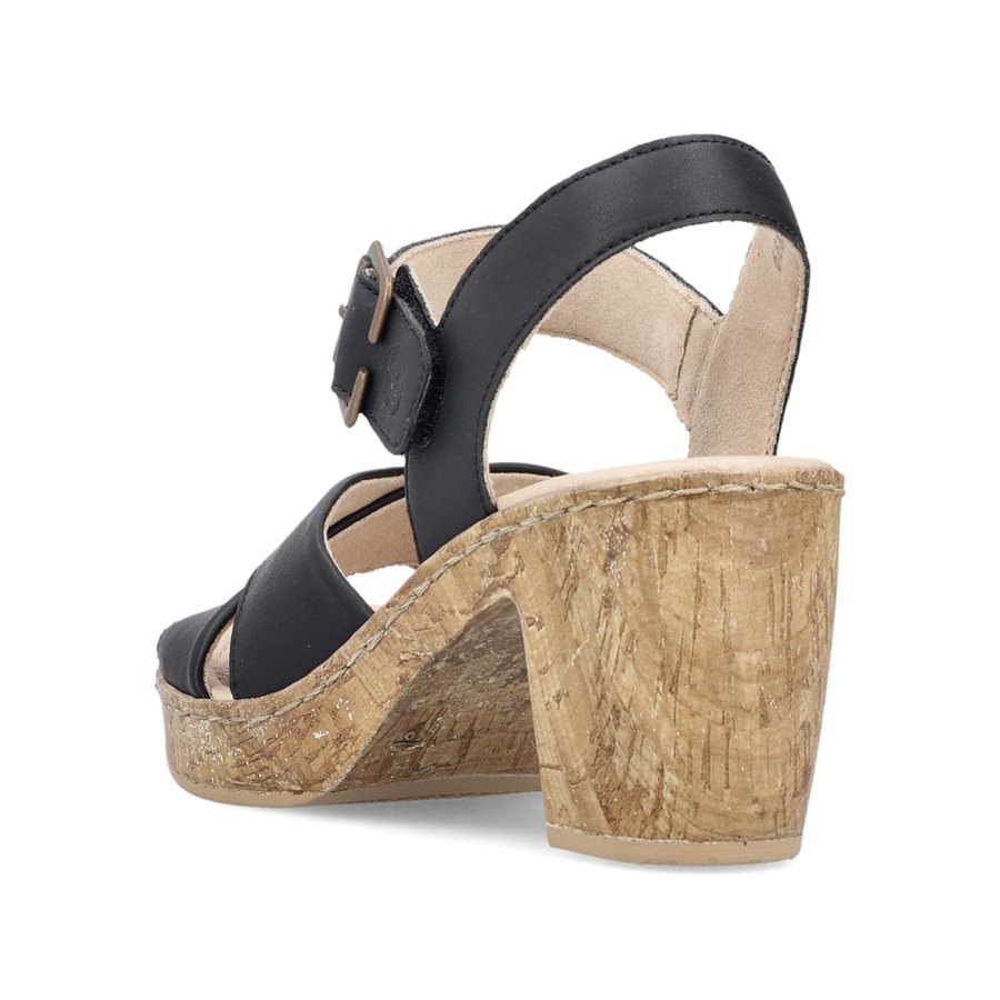 Sandale noire à talon haut 66853-00