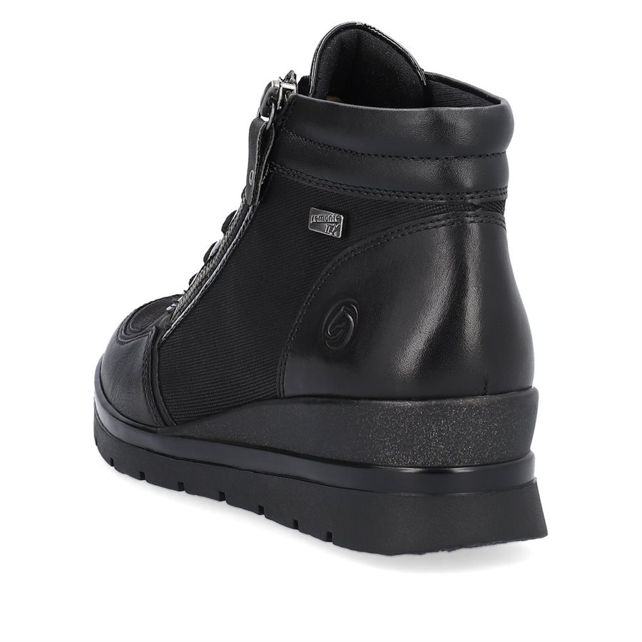 Bottillion imperméable noir à talon compensé R0770-01